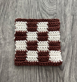 Made in Minny | XL Check Crochet Coaster | Accessories Handmade in ...
